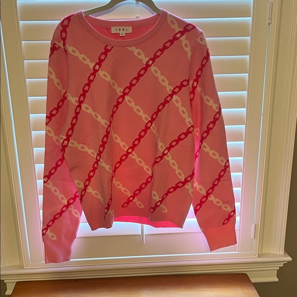 THML | Sweaters | Thml Pink And Cream Chain Pattern Sweater | Poshmark
